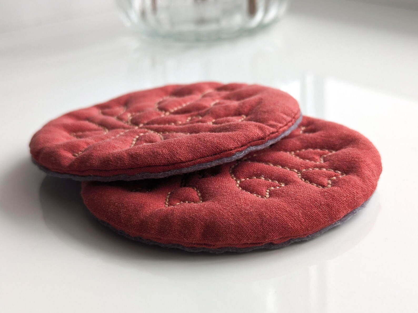 Embroidered Floral Fabric Coaster Sewing PDF Pattern, Quilted Up-cycled ...