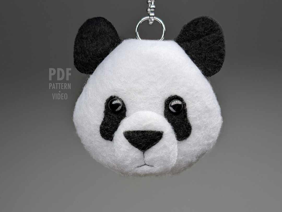 Panda Felt Bag Charm Sewing Pattern, Plush Keychain (PDF + Youtube ...