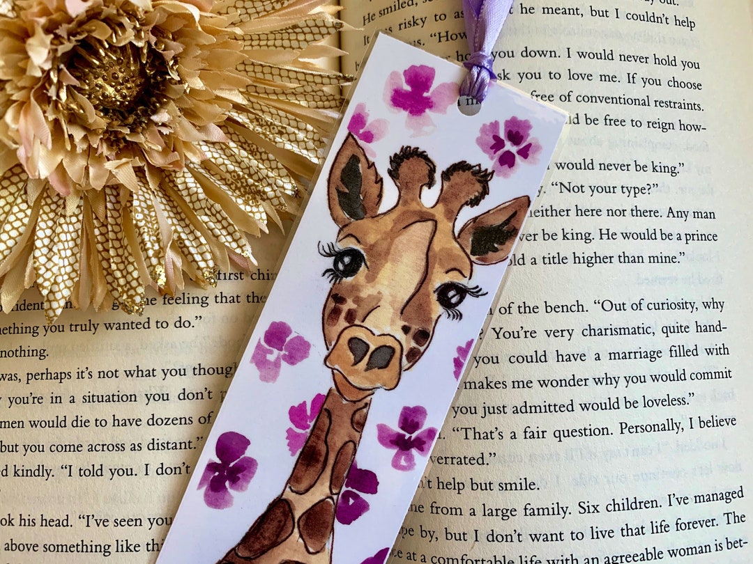Giraffe Bookmark Watercolor Giraffe Giraffe Gifts for Women - Etsy