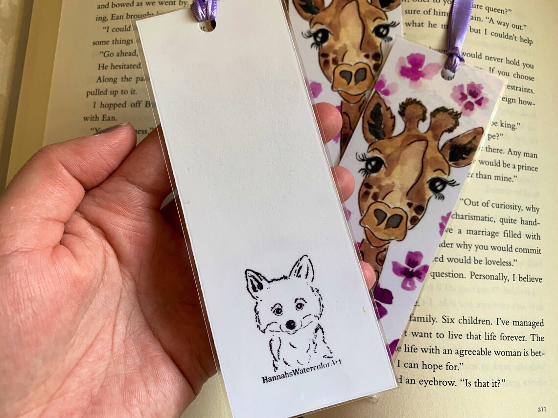 Giraffe Bookmark Watercolor Giraffe Giraffe Gifts for Women | Etsy