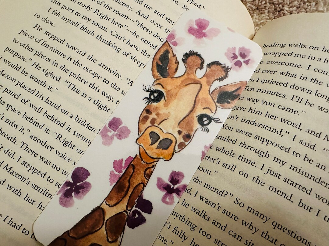 Giraffe Bookmark, Watercolor Giraffe, Giraffe Gifts for Women, Giraffe ...