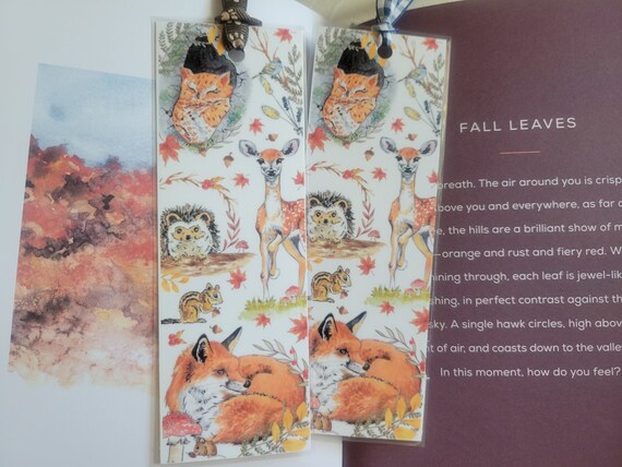 Woodland Animal Bookmark Wildlife Bookmark | Etsy