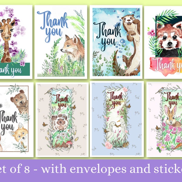Thank You Card Set - Etsy