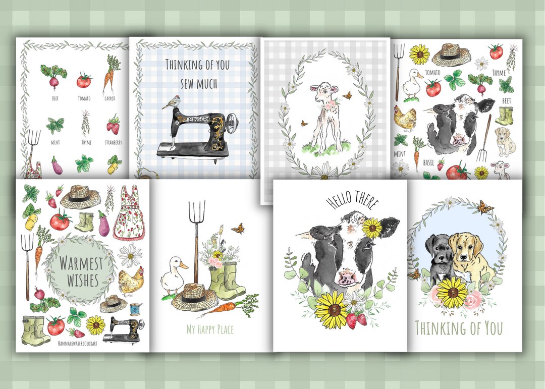 Farmhouse Card Collection, With Envelopes, With Stickers - Etsy