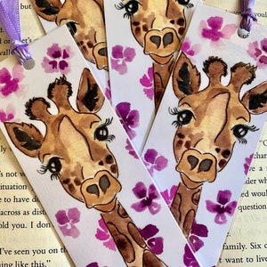 Giraffe Bookmark, Watercolor Giraffe, Giraffe Gifts for Women, Giraffe ...