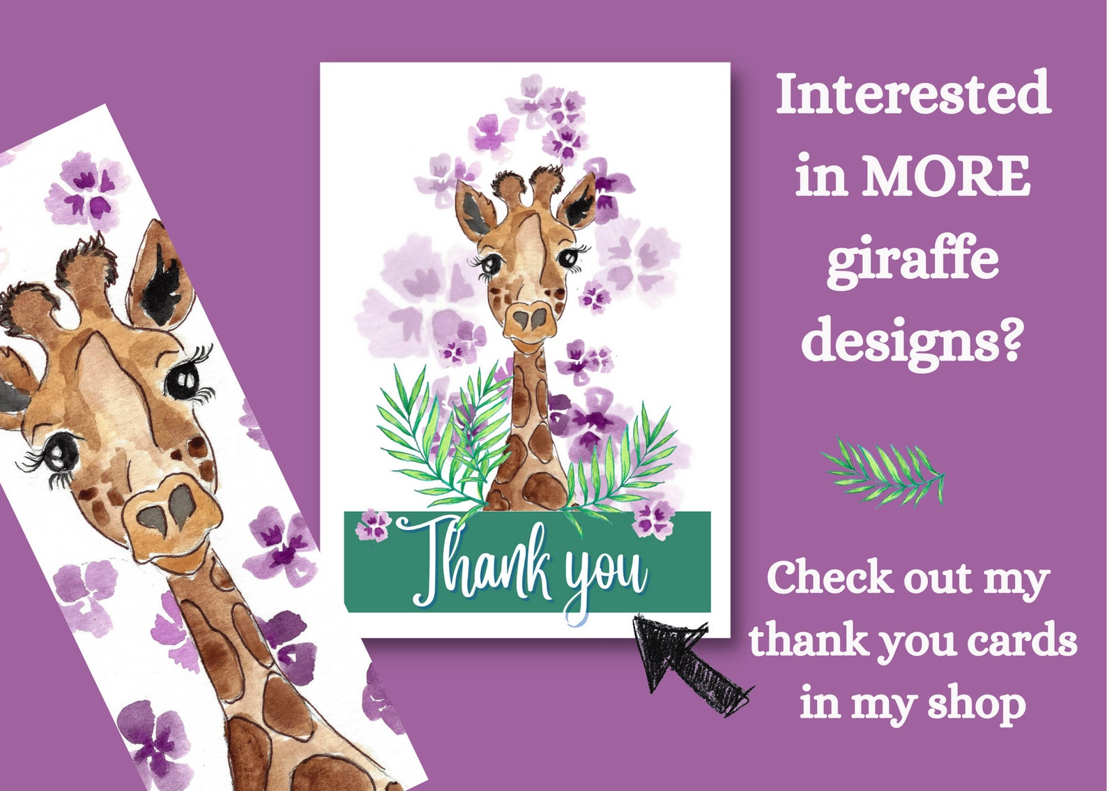 Giraffe Bookmark Watercolor Giraffe Giraffe Gifts for Women | Etsy