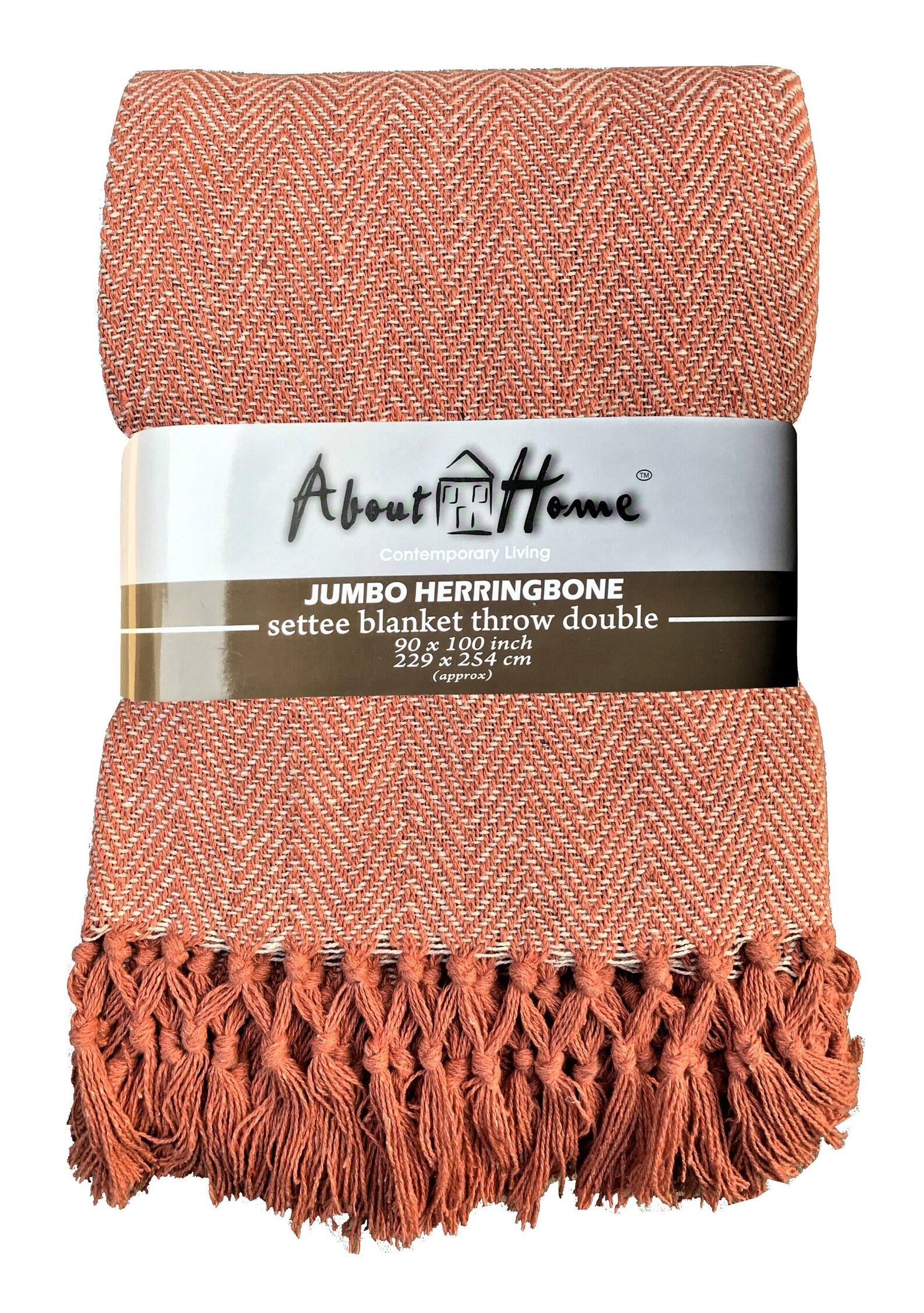 Herringbone Chevron Pattern Cotton Throws With Fringes PEACH - Etsy