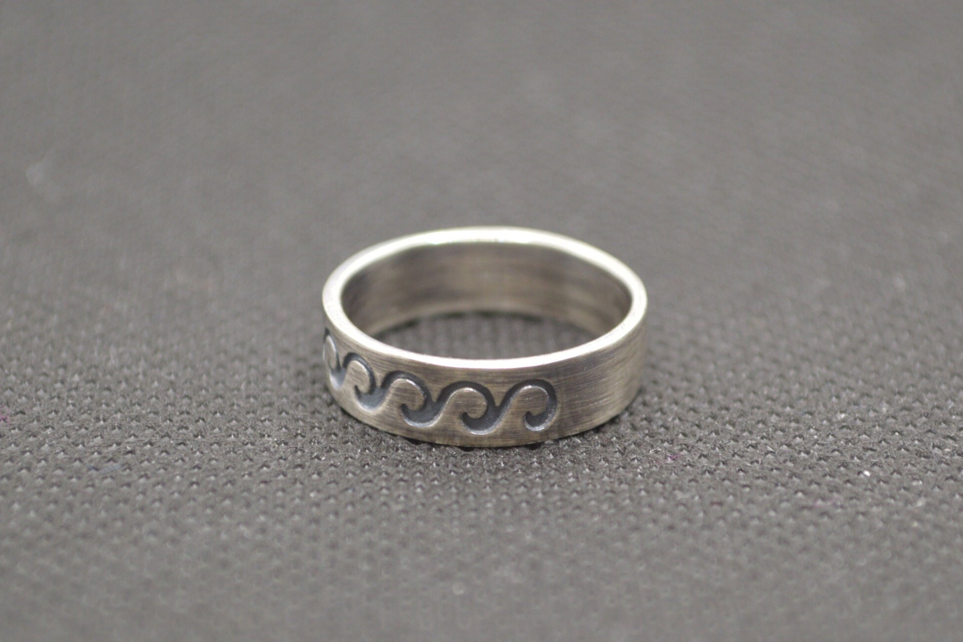 Silver Wave Pattern Ring Ocean Tide Band Ring Solid 925 - Etsy
