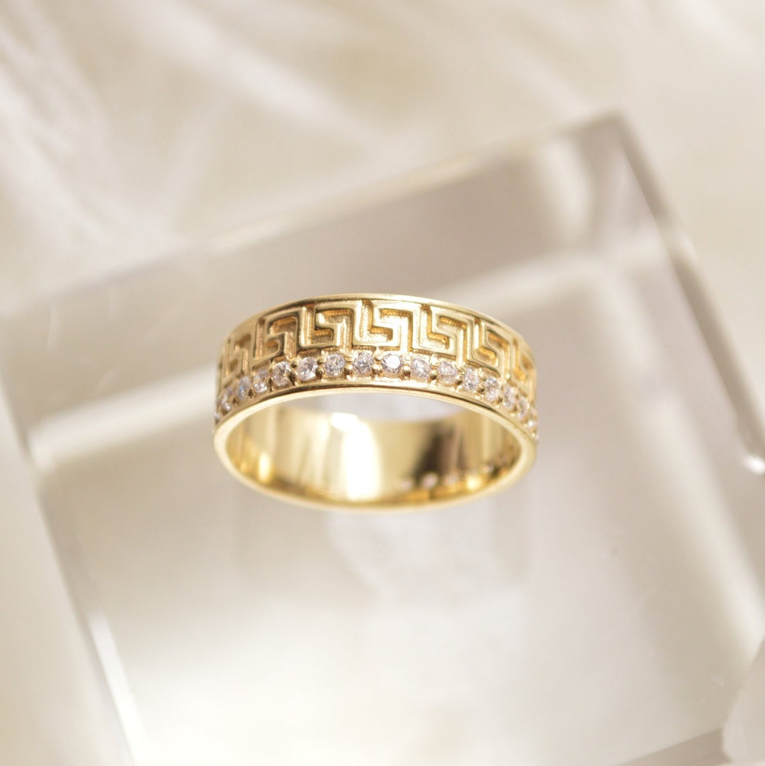 Greek Infinity Pattern Key Band Ring, 925 Sterling Silver Ring Jewelry ...