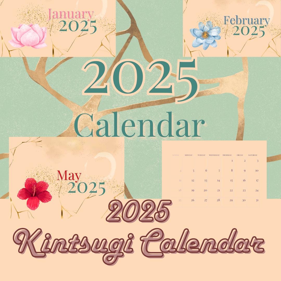 Kintsugi-inspired A4 Wall Calendar 2025 – 26 Pages | Japanese Art ...