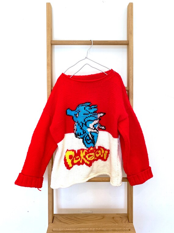 Vintage Pokemon Trainer Kawaii Slouchy Sweater - Gem