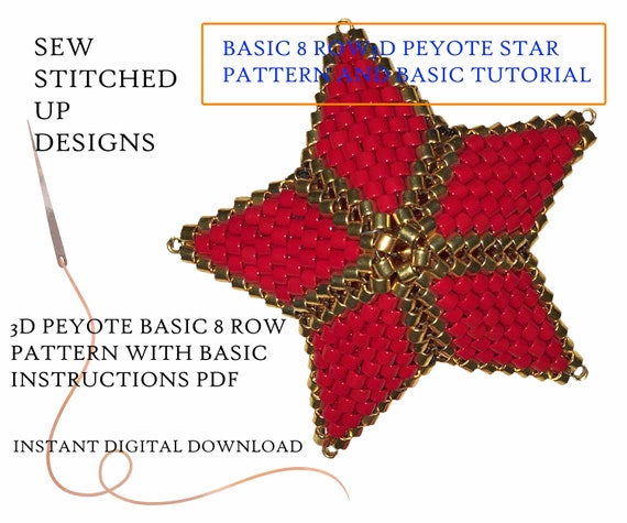 Basic 3D Peyote Star Pattern and Tutorial Instructions PDF | Etsy