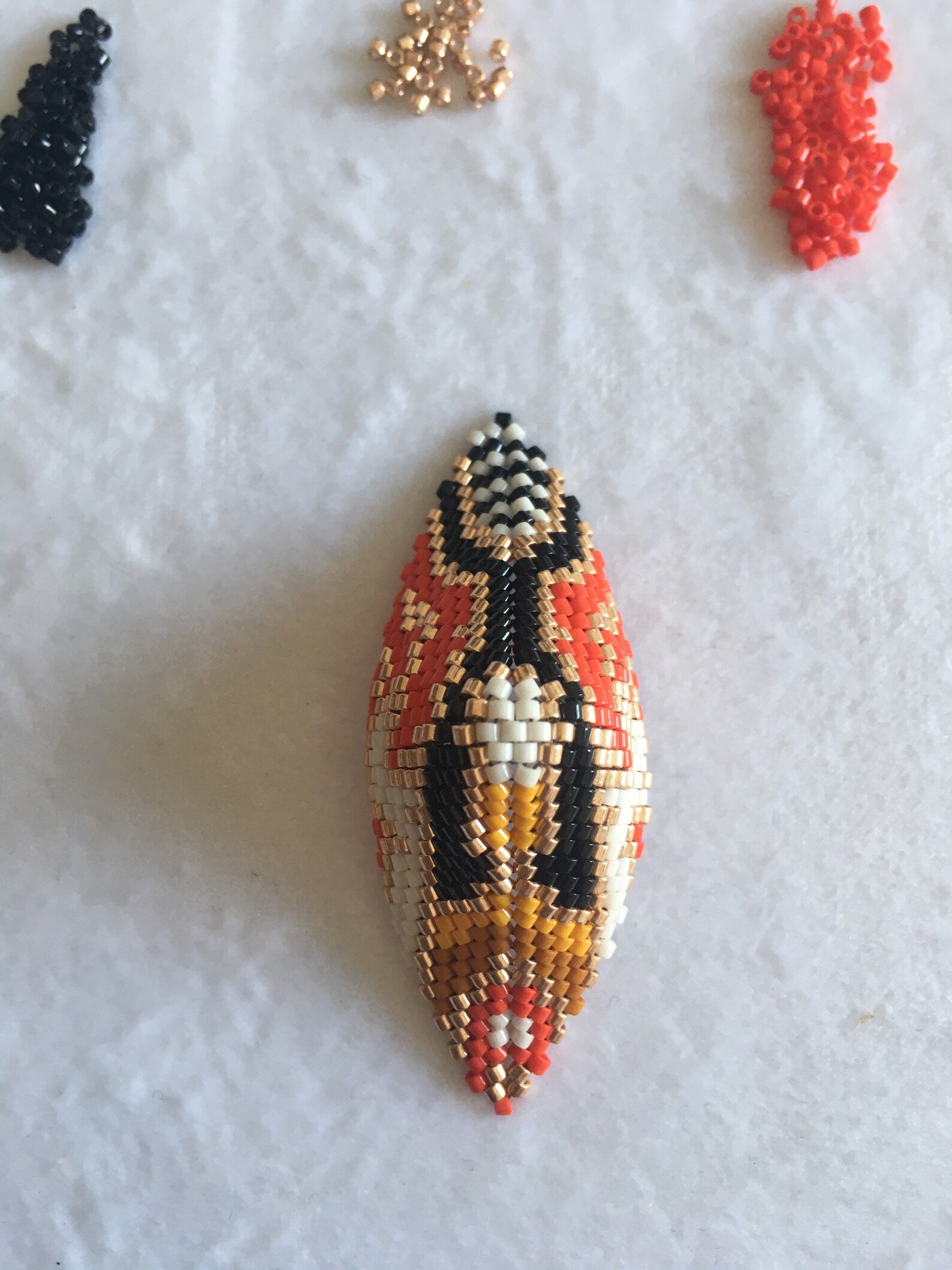Fire Phoenix 3D Peyote Pod Pattern PDF, Peyote Pod Pattern Tutorial ...