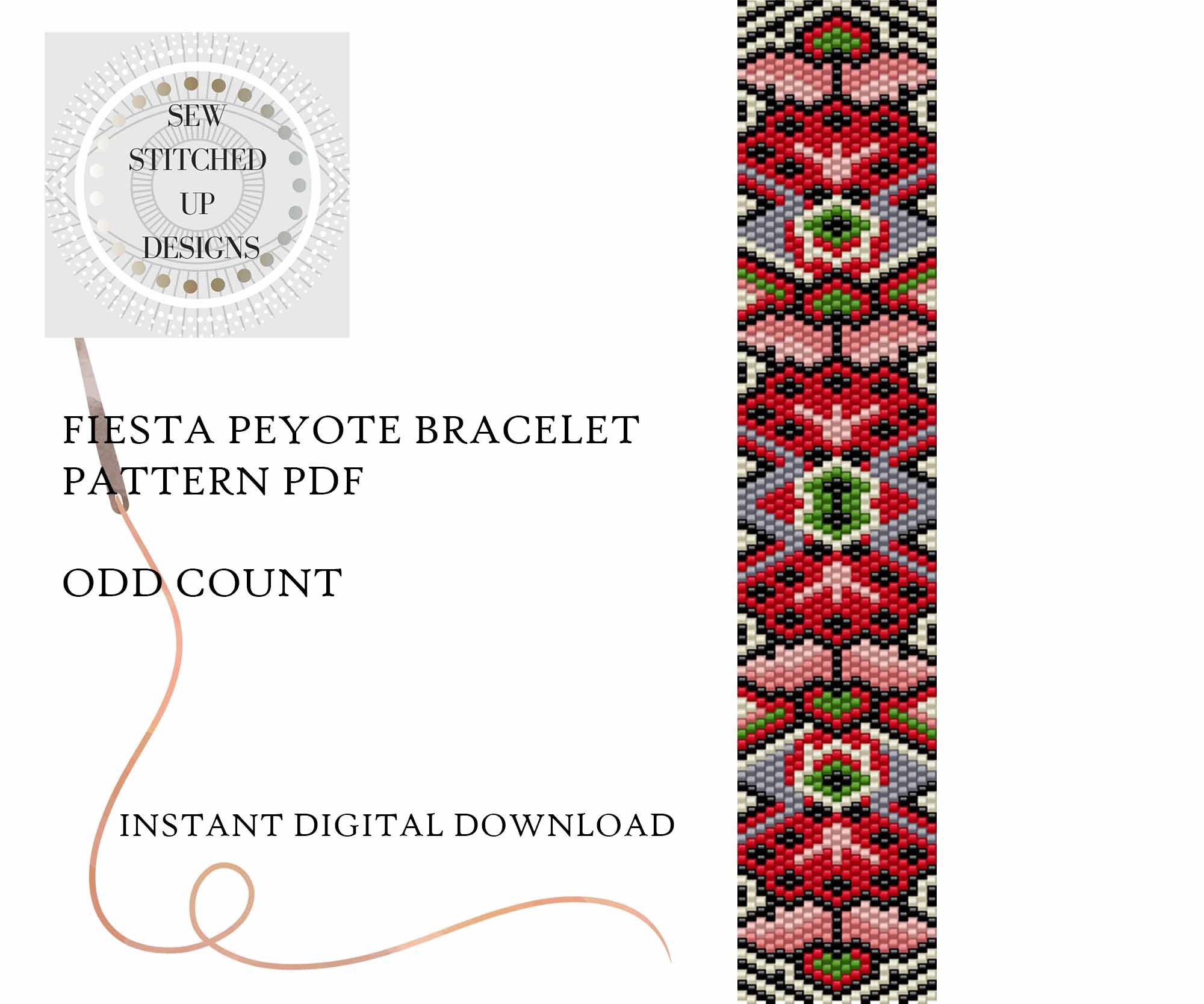 Fiesta Peyote Stitch Bracelet Pattern Digital Download PDF Beading ...