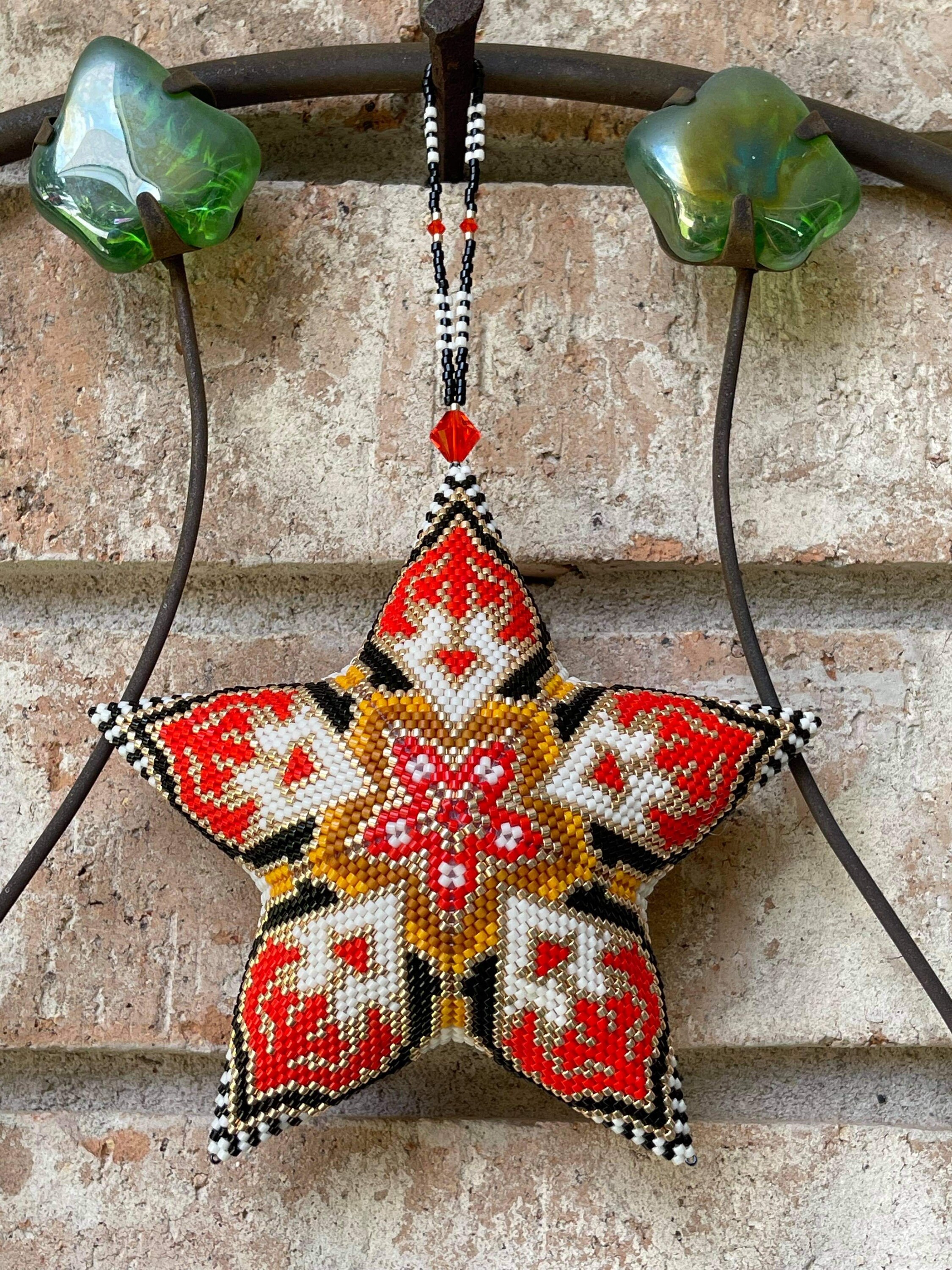 Fire Phoenix 3D Peyote Star Pattern PDF, Peyote Star Pattern Tutorial ...