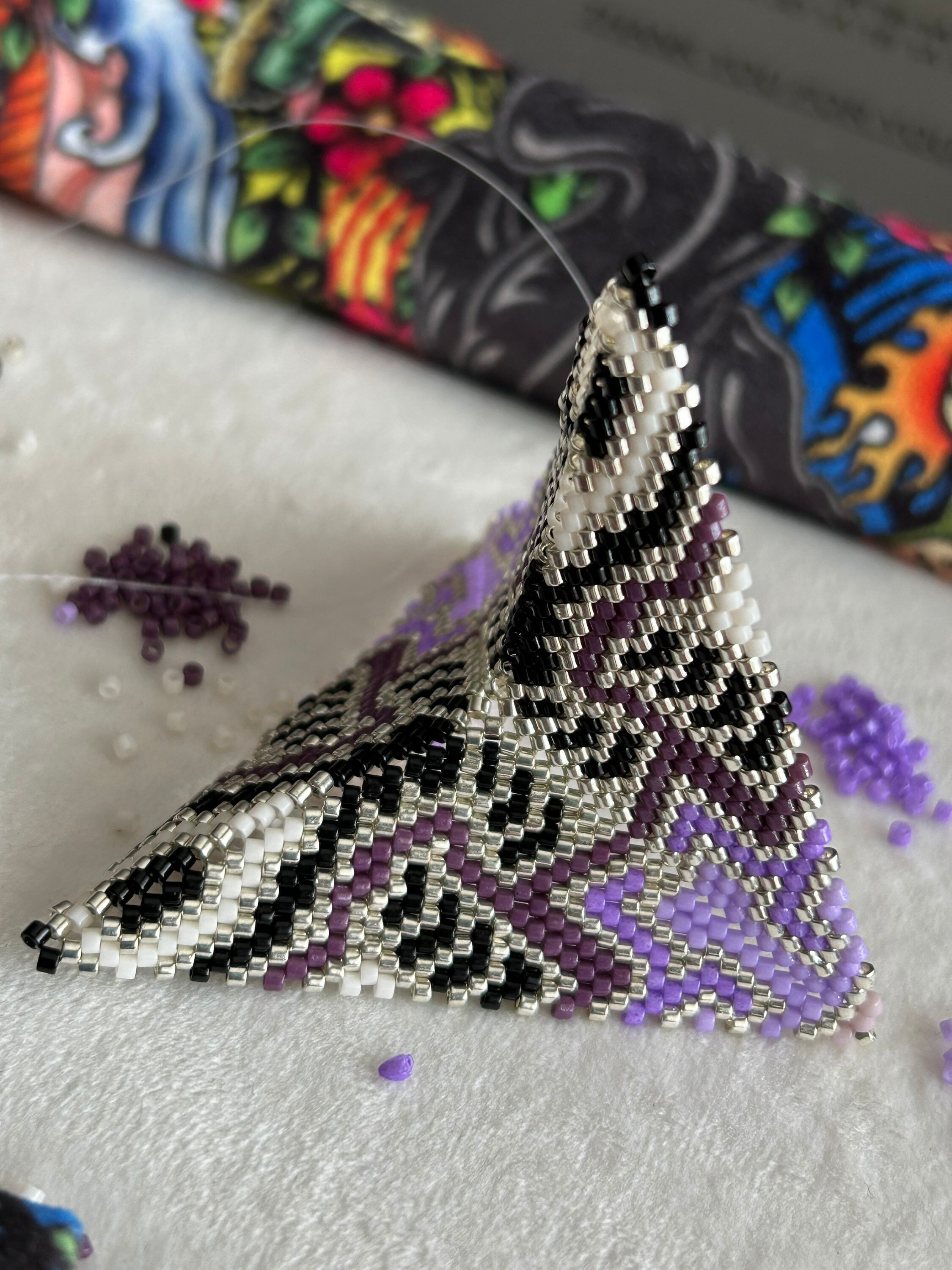 Purple Fade 3D Peyote Star Pattern PDF, Peyote Star Pattern Tutorial ...