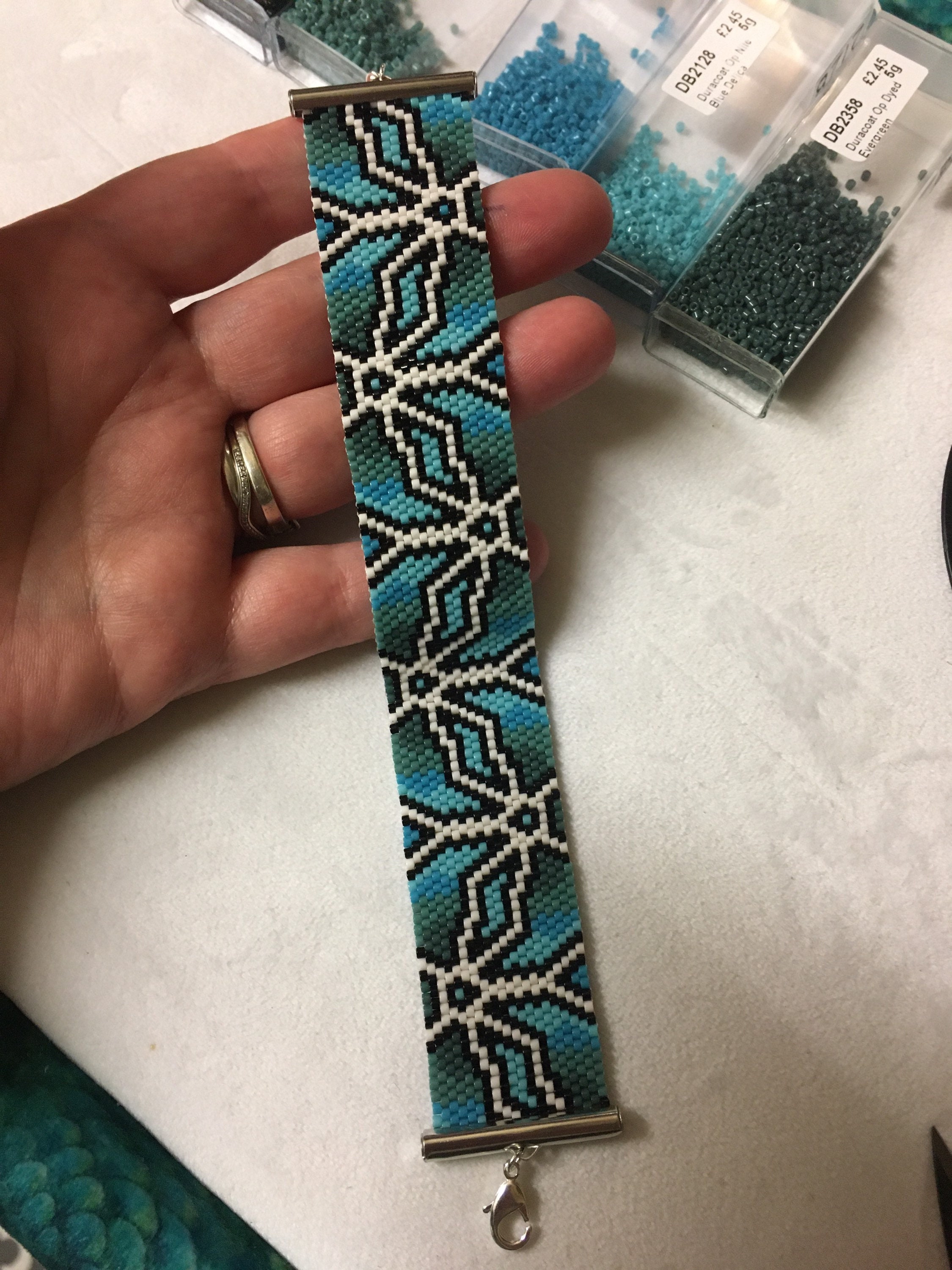 Ocean Wave Peyote Stitch Bracelet Pattern X 2 Even Count, Digital ...