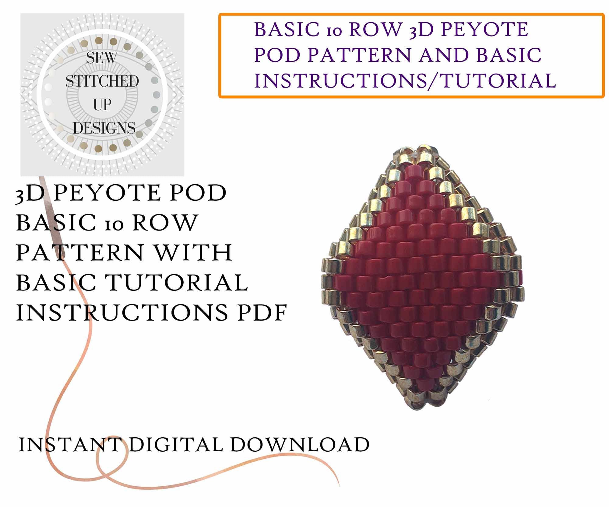Basic 3D Peyote Pod Pattern and Tutorial Instructions PDF, Peyote Pod ...