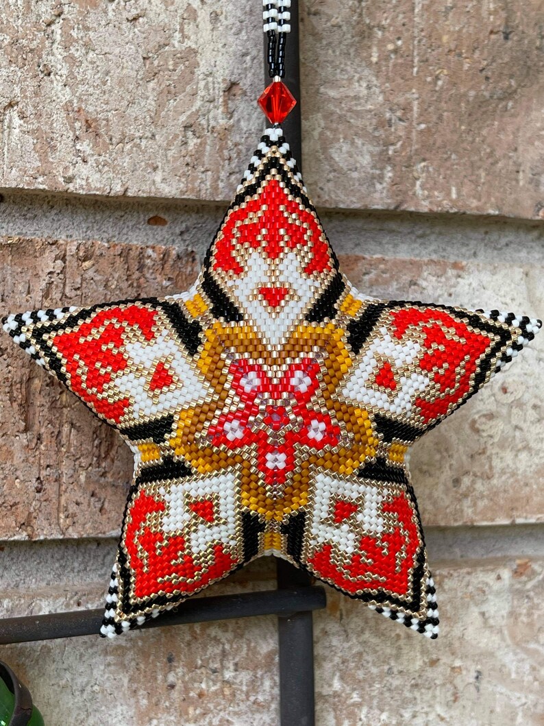 Fire Phoenix 3D Peyote Star Pattern PDF, Peyote Star Pattern Tutorial ...
