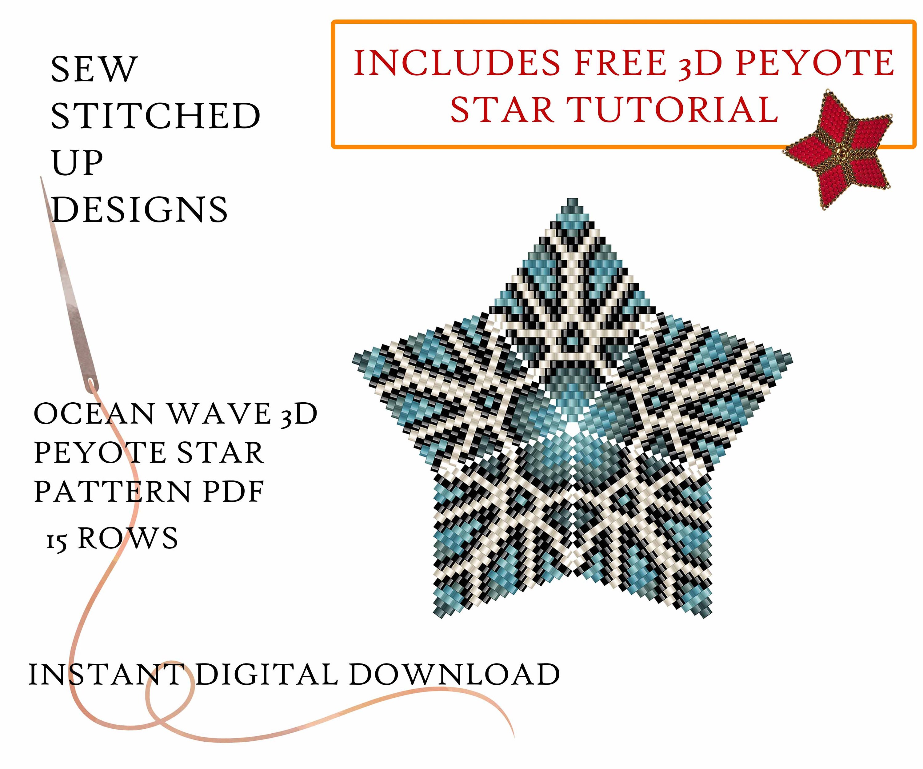 Ocean Wave 3D Peyote Star Pattern PDF Peyote Star Pattern | Etsy
