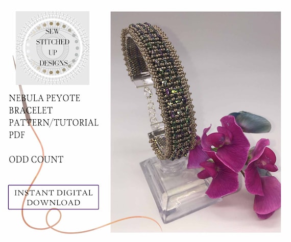 Nebula Peyote Stitch Beading Bracelet Pattern Tutorial Odd - Etsy