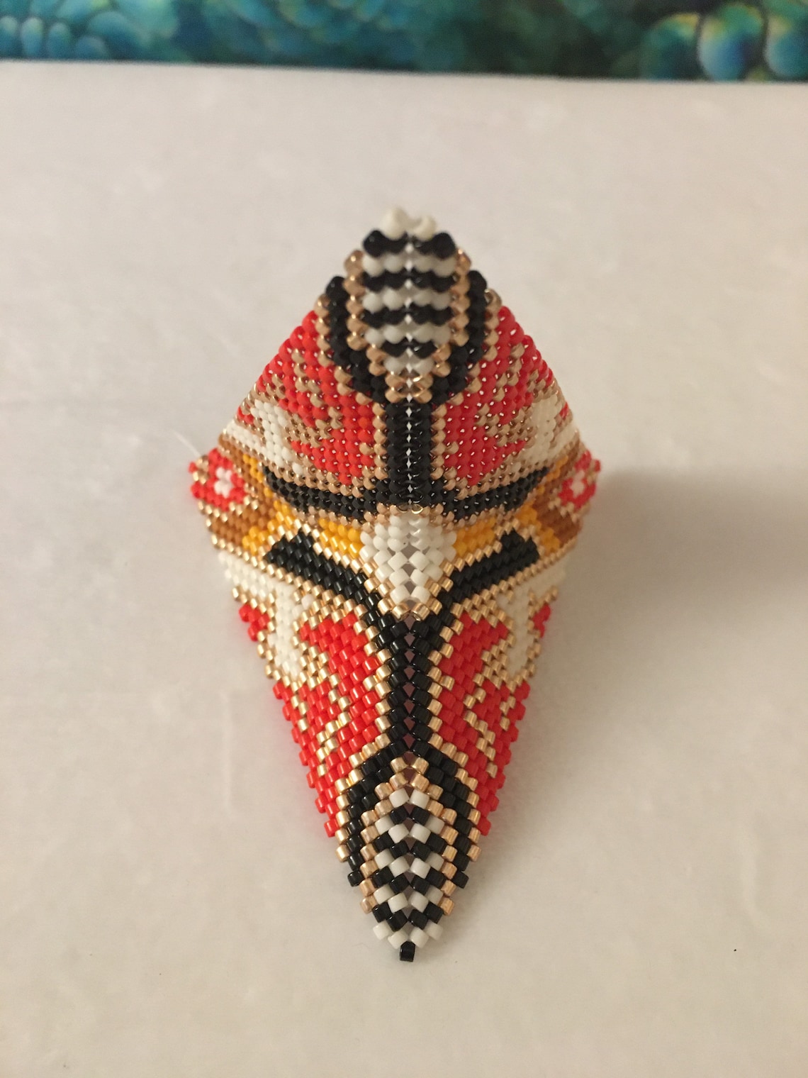 Fire Phoenix 3D Peyote Star Pattern PDF, Peyote Star Pattern Tutorial ...