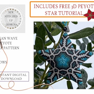 Ocean Wave 3D Peyote Star Pattern PDF, Peyote Star Pattern Tutorial ...