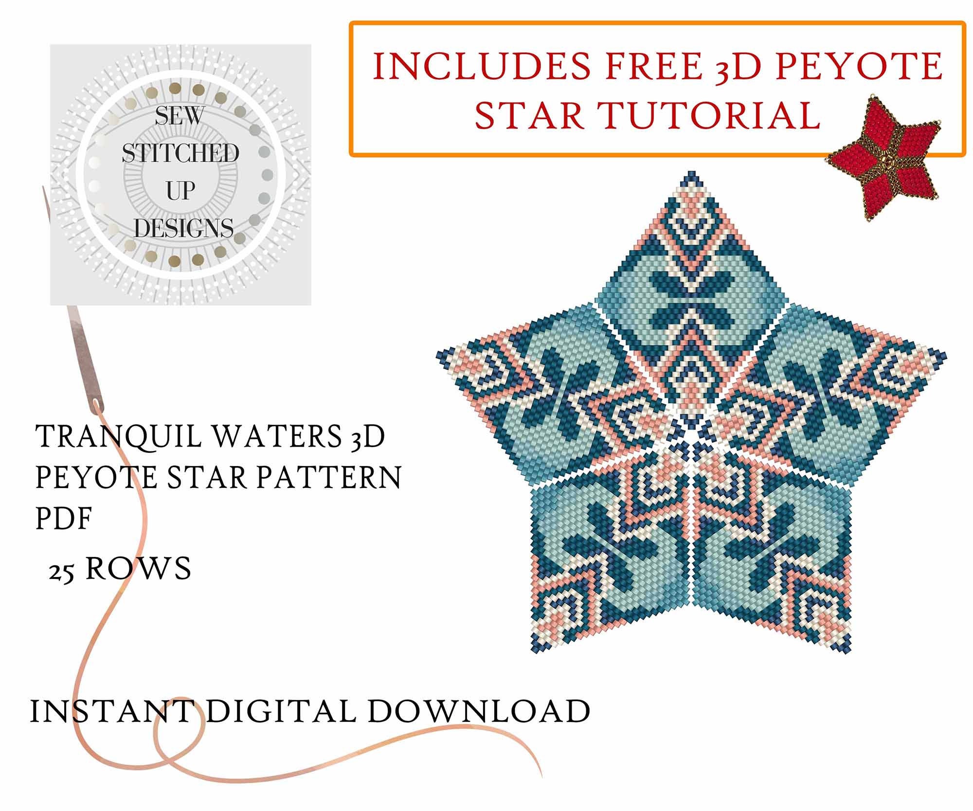 Tranquil Waters 3D Peyote Star Pattern PDF, Peyote Star Pattern ...