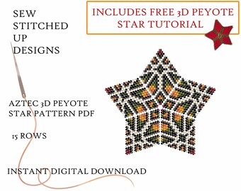 Basic 3D Peyote Star Pattern and Tutorial Instructions PDF | Etsy