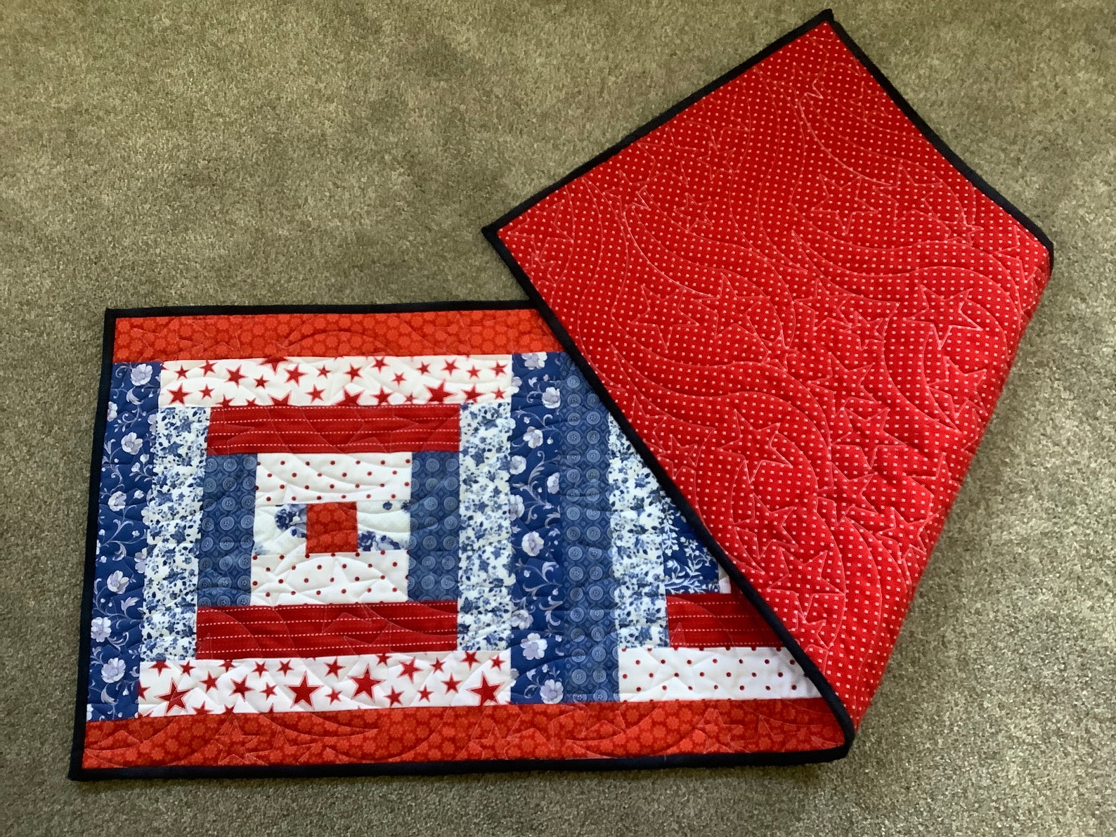 Patriotic Quilted Table Runner - Etsy