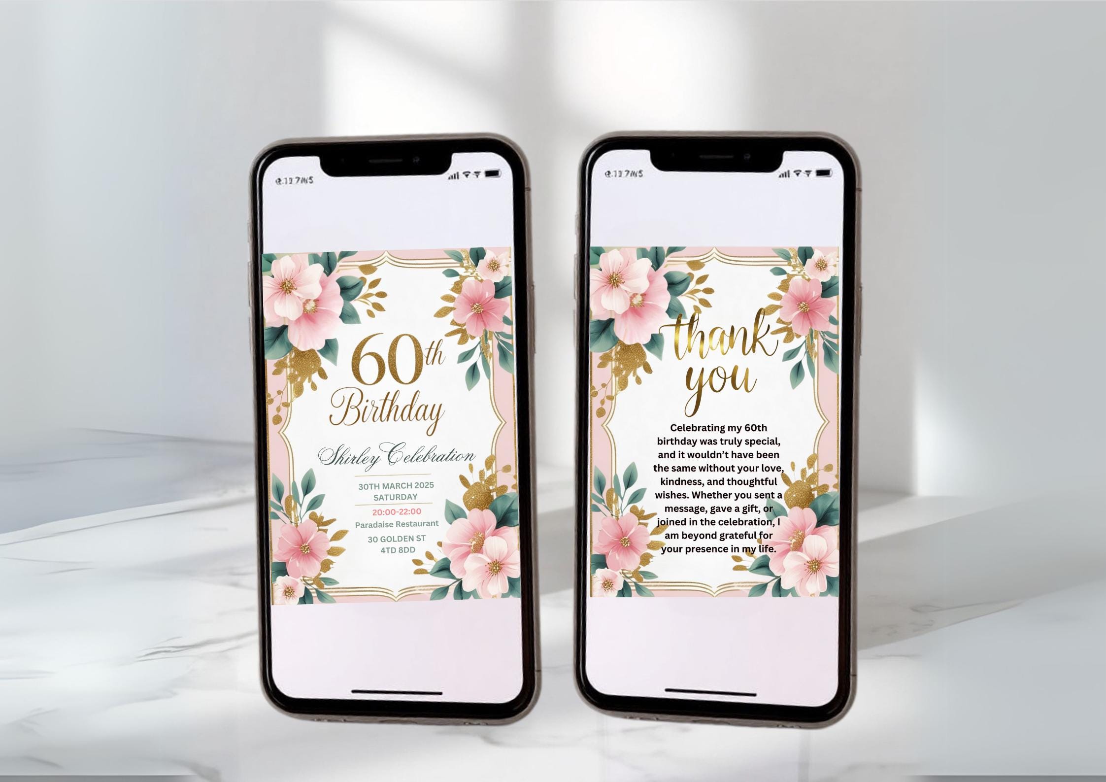 60th Birthday Animated Musical Card Digital Greeting With Sound Happy ...