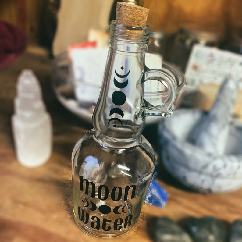 Moon Water Bottle/tall Moon Water Jar for Altar and Spells - Etsy