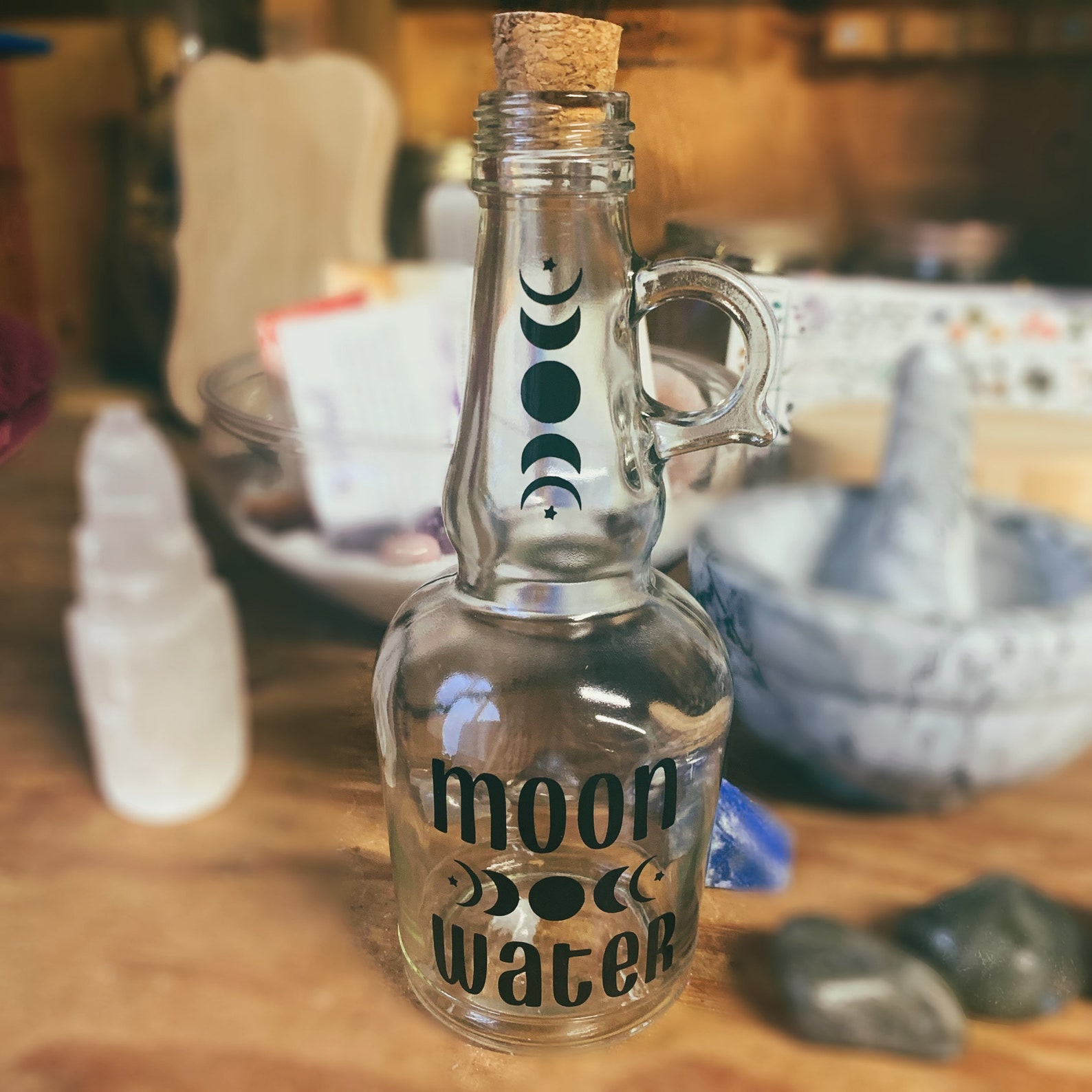 Moon Water Bottle/tall Moon Water Jar for Altar and Spells - Etsy