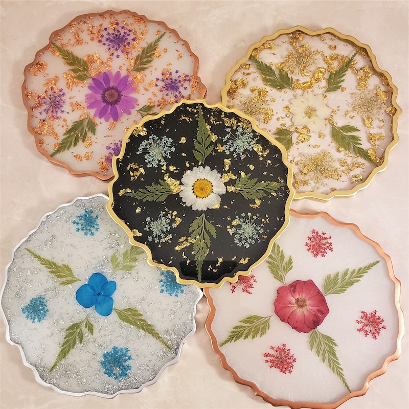 Resin Flower Coaster - Etsy