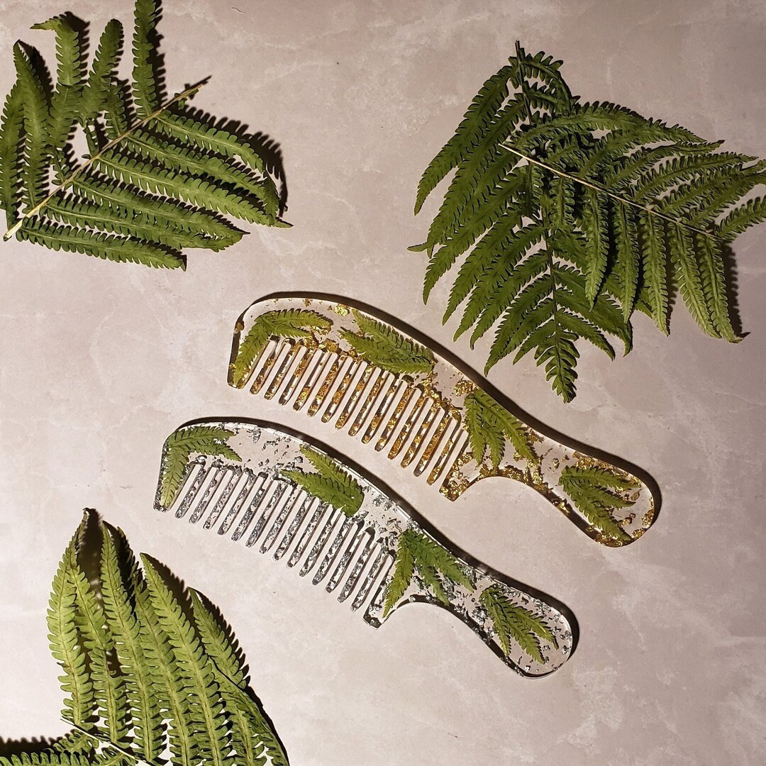 Fern Leaf Resin Comb - Etsy