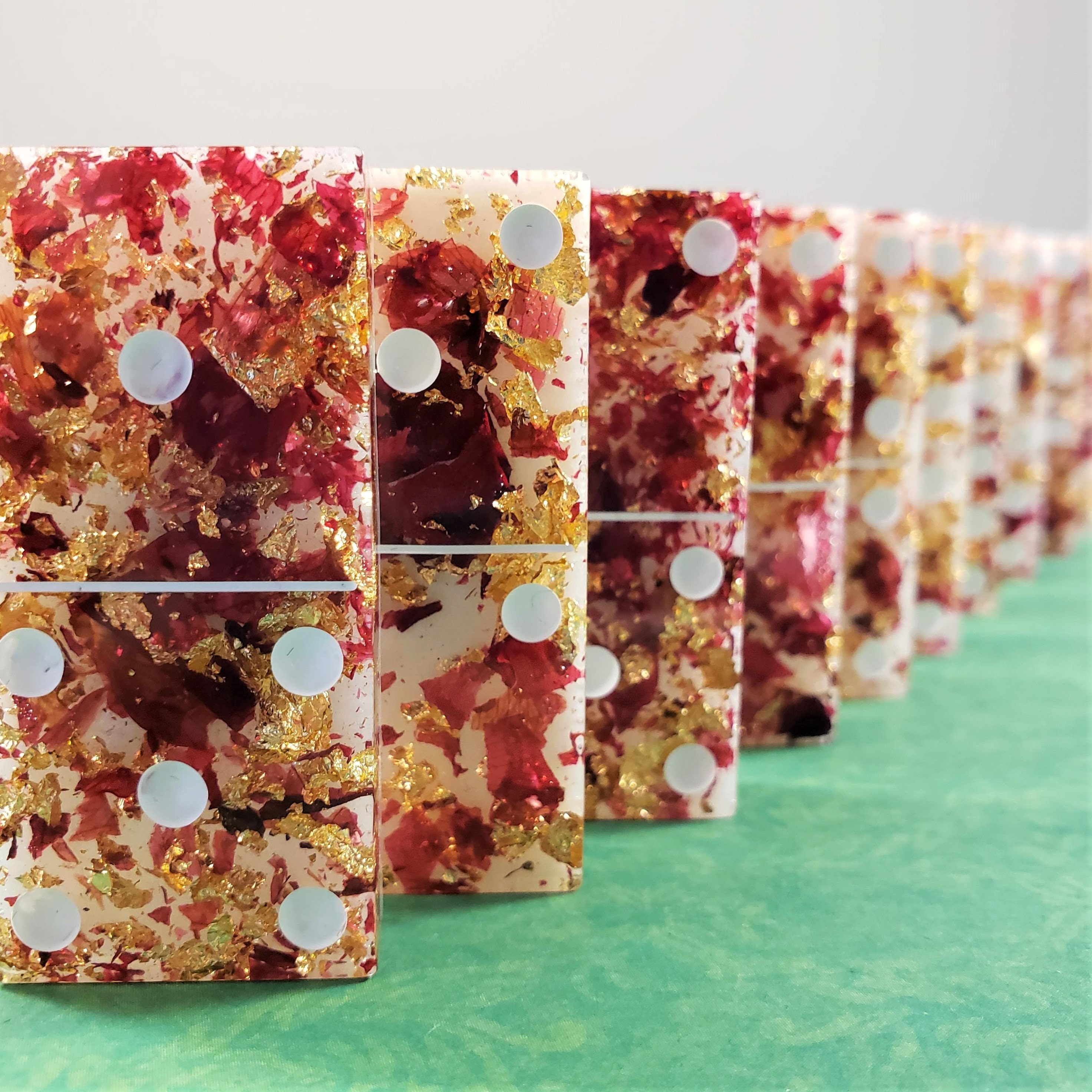 Rose Petal Domino Set Double Six - Etsy