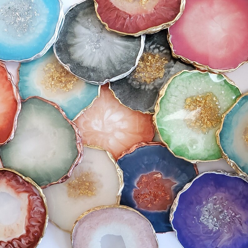 Custom Resin Geode Coasters | Etsy