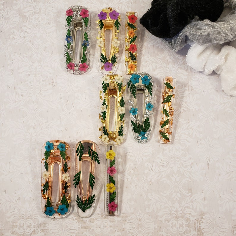 Custom Resin Flower Hair Clips | Etsy