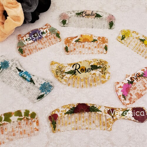 Custom Resin Flower Combs | Etsy