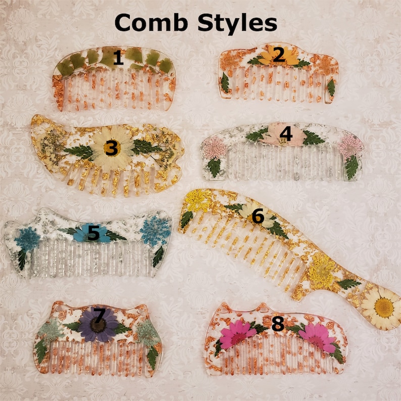 Custom Resin Flower Combs | Etsy