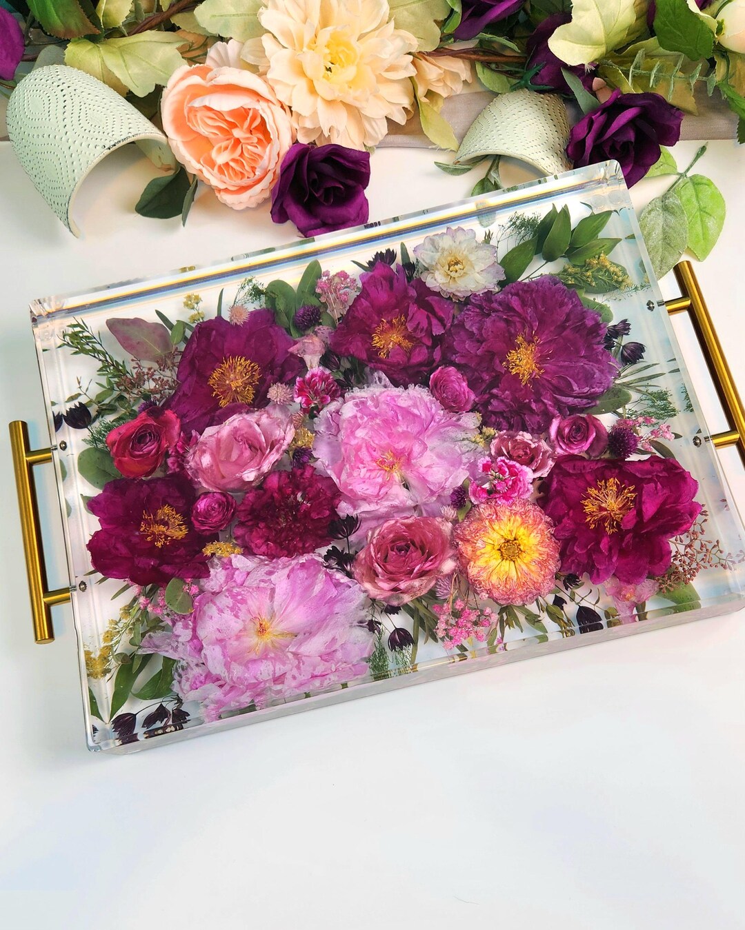Flower Preservation Deposit | Custom Resin Flower Tray | Wedding Flower ...