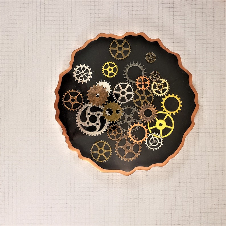 Black Resin Gear Coasters - Etsy