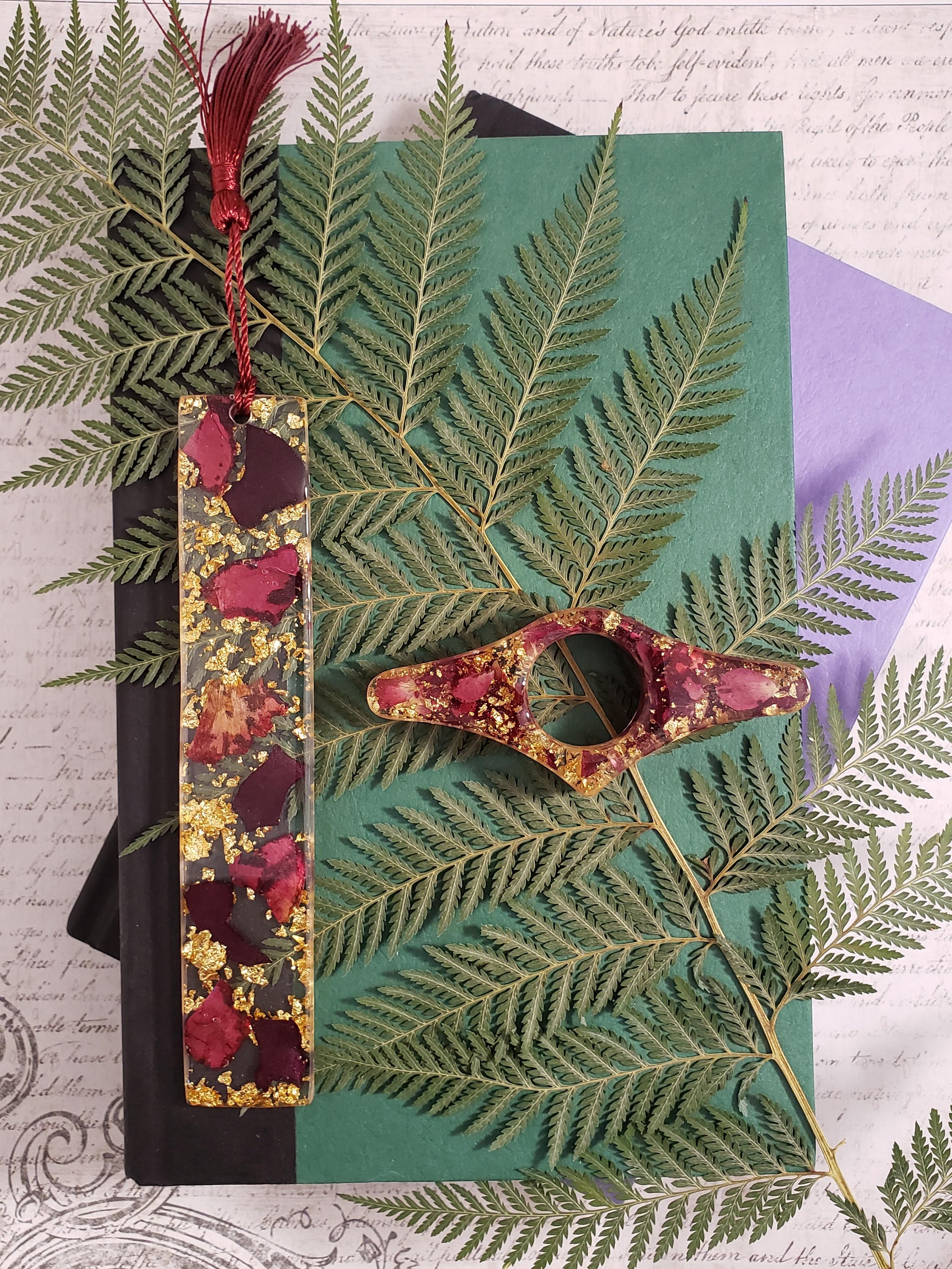 Custom Flower Bookmark & Page Holder Sets | Etsy