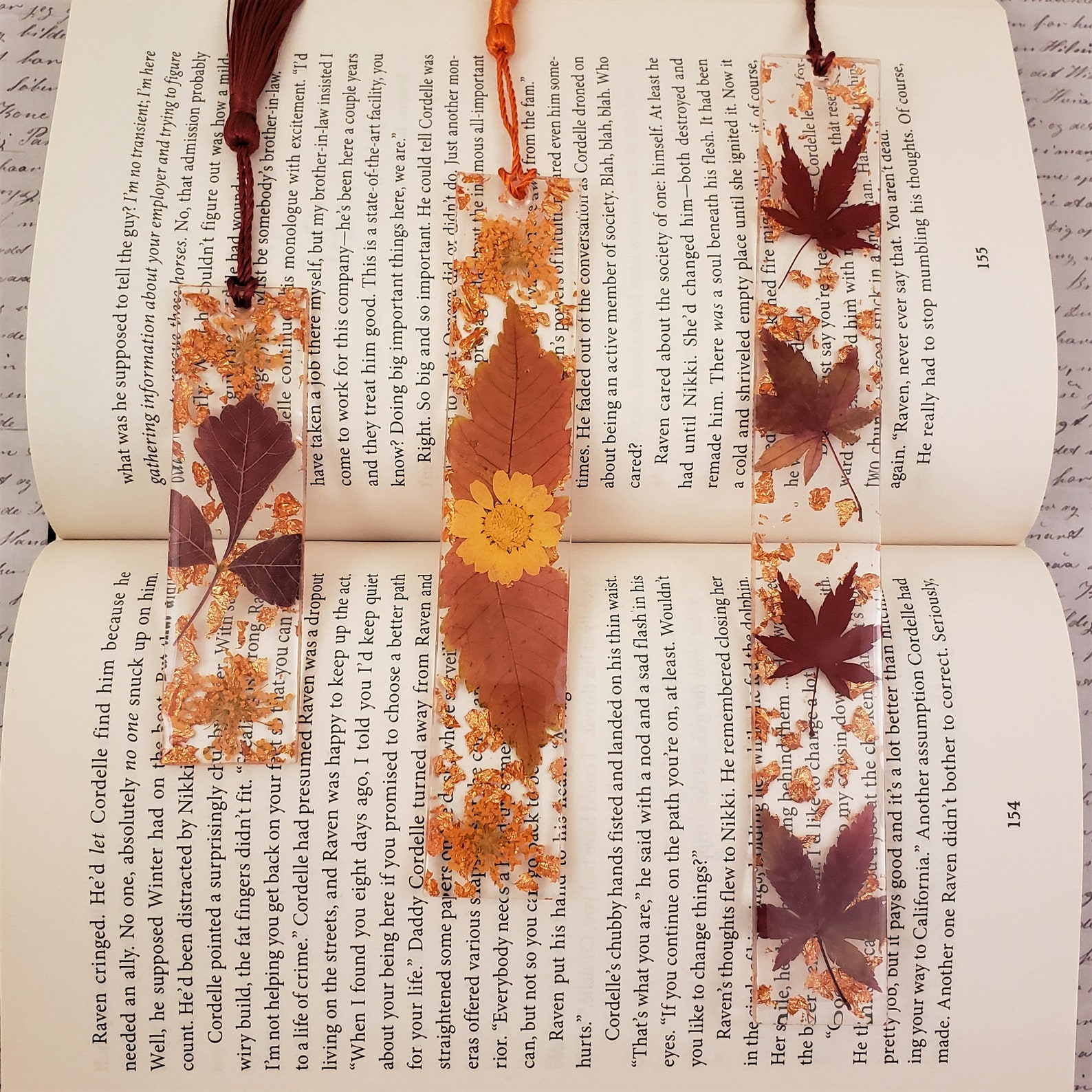 Real Fall Leaf Bookmarks - Etsy