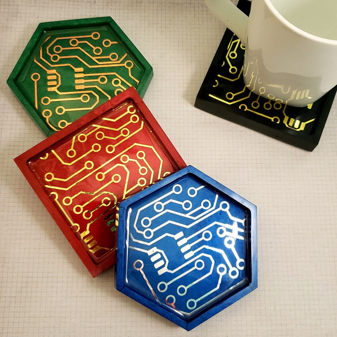 Resin Circuit Board Coaster - Etsy