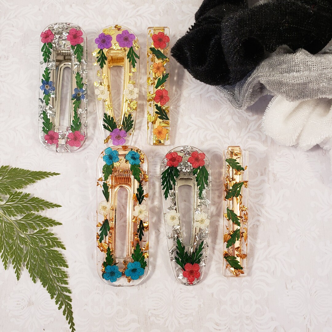 Custom Resin Flower Hair Clips - Etsy