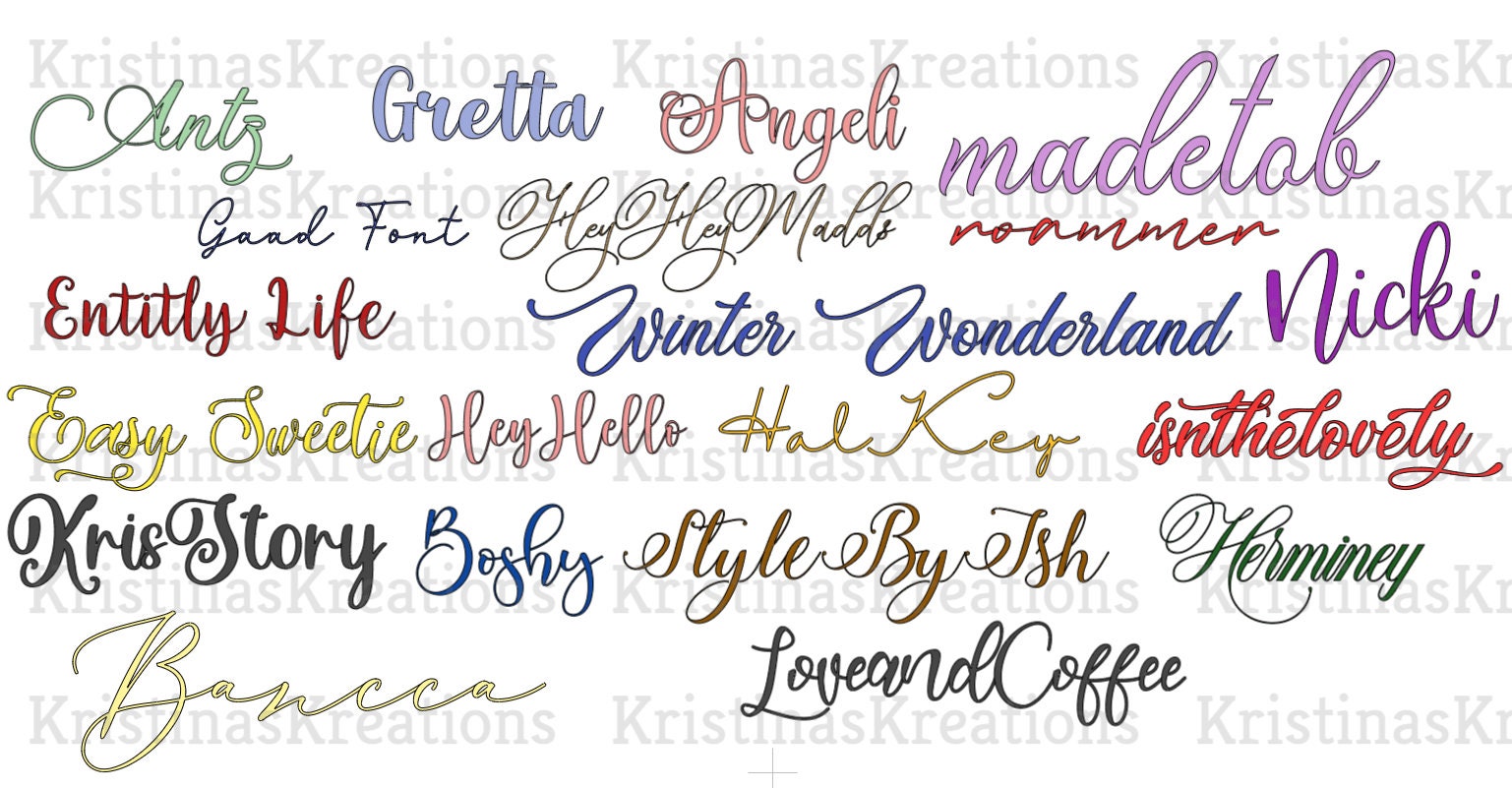 20 Calligraphy Type Fonts Instant Download Opentype File - Etsy