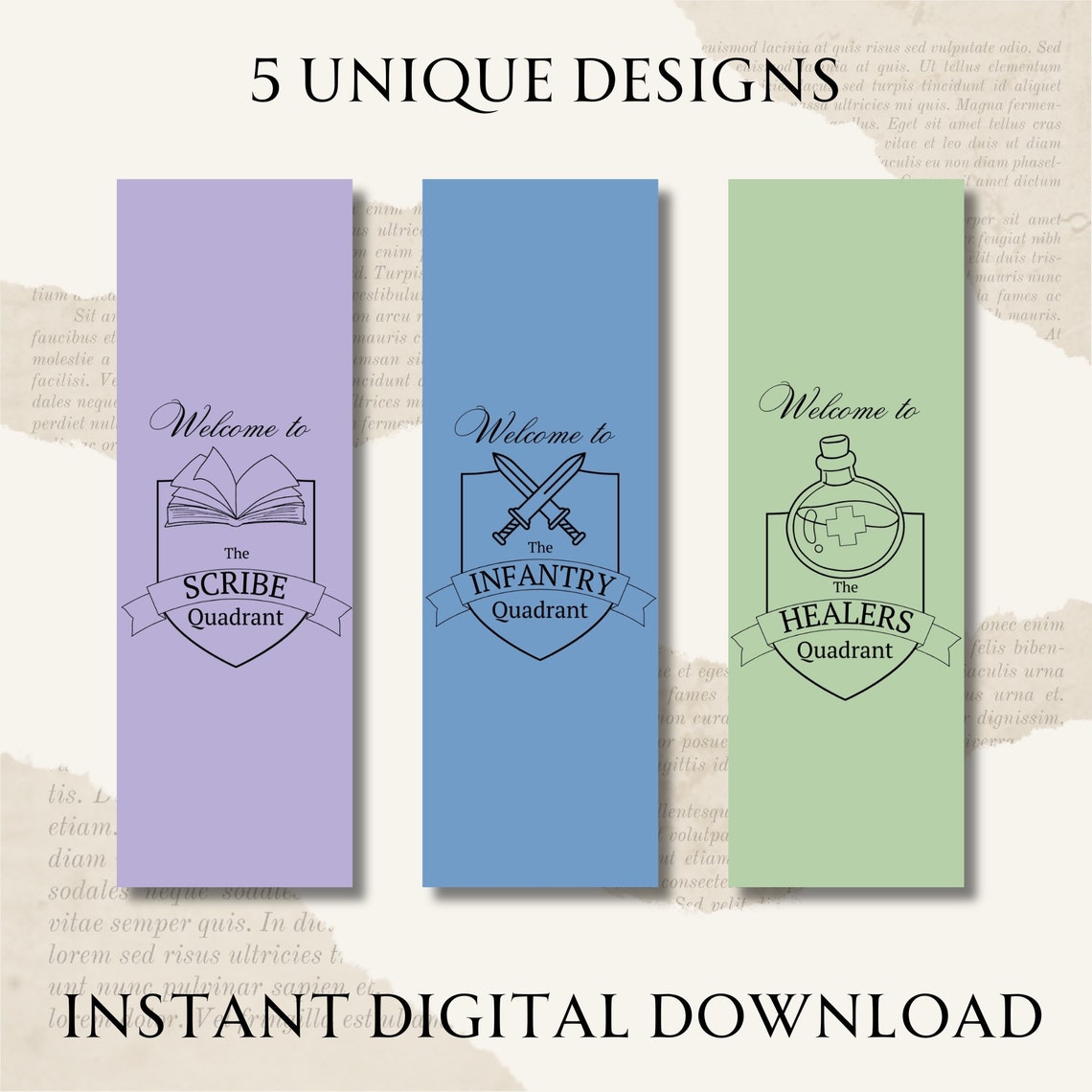 Fourth Wing and Iron Flame Inspired Bookmarks With Scribe Quadrant ...