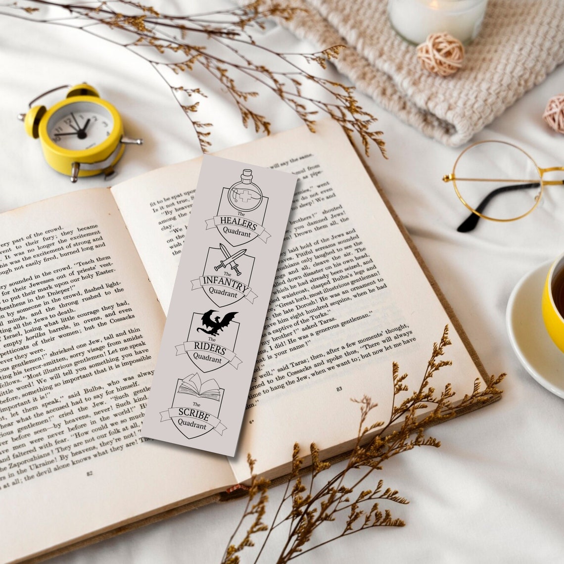 Fourth Wing and Iron Flame Inspired Bookmarks With Scribe Quadrant ...
