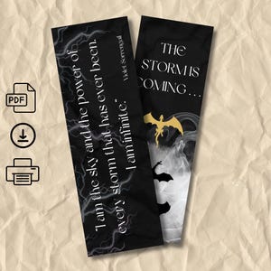 Onyx Storm Inspired Digital Download Bookmarks - Set of 6 Different ...